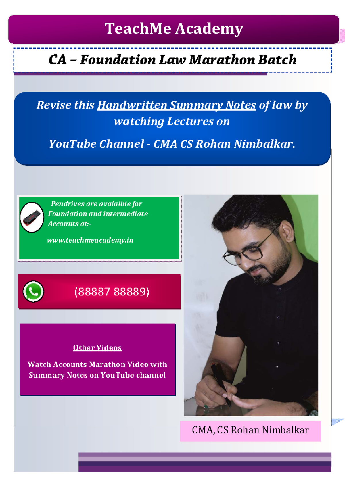 CA – Foundation Law Handwritten Summary & Case Studies - Studocu