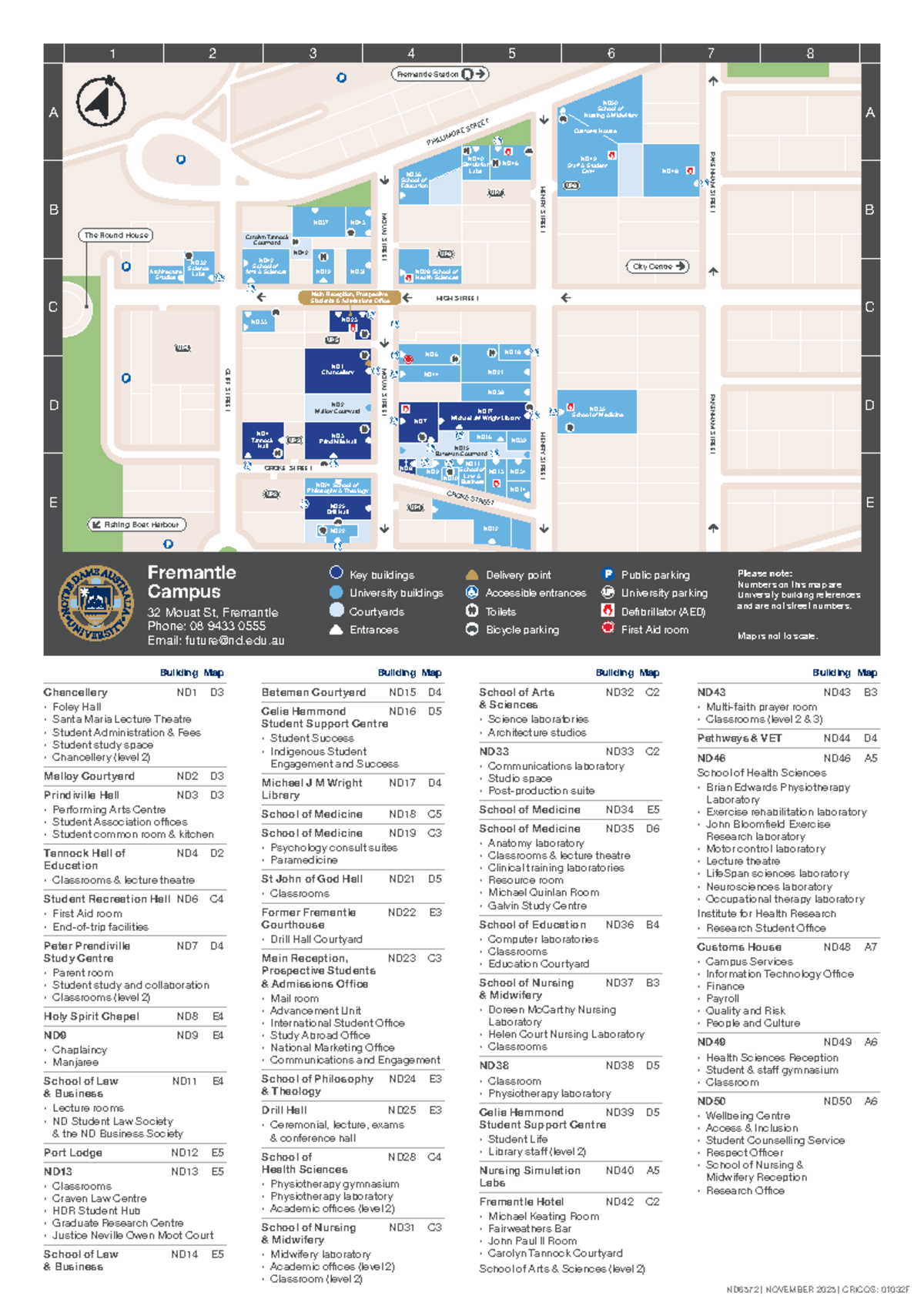 Fremantle Campus Map - ND50 School of Nursing & Midwifery Guide - Studocu