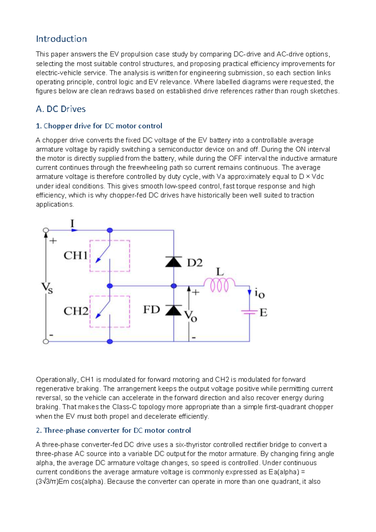 EV Propulsion Case Study: Control Structures & Efficiency Improvements ...