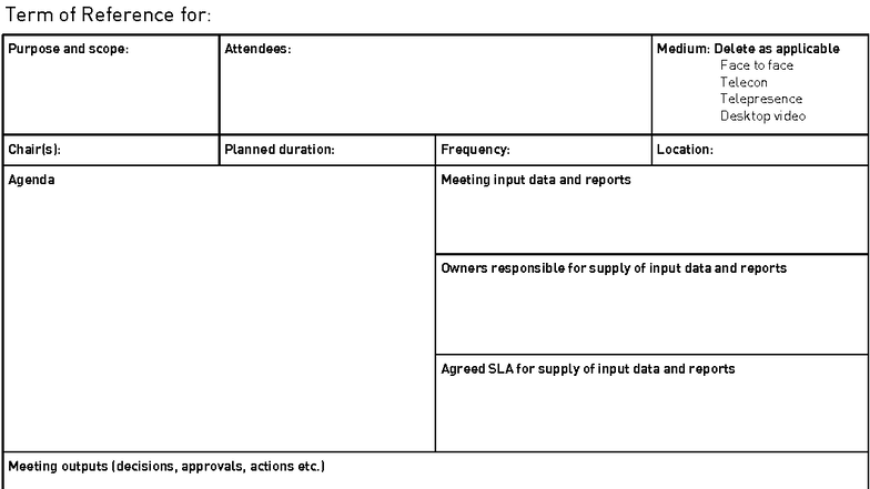 Meetings TOR template - Herramienta KPI - Purpose and scope: Term of ...