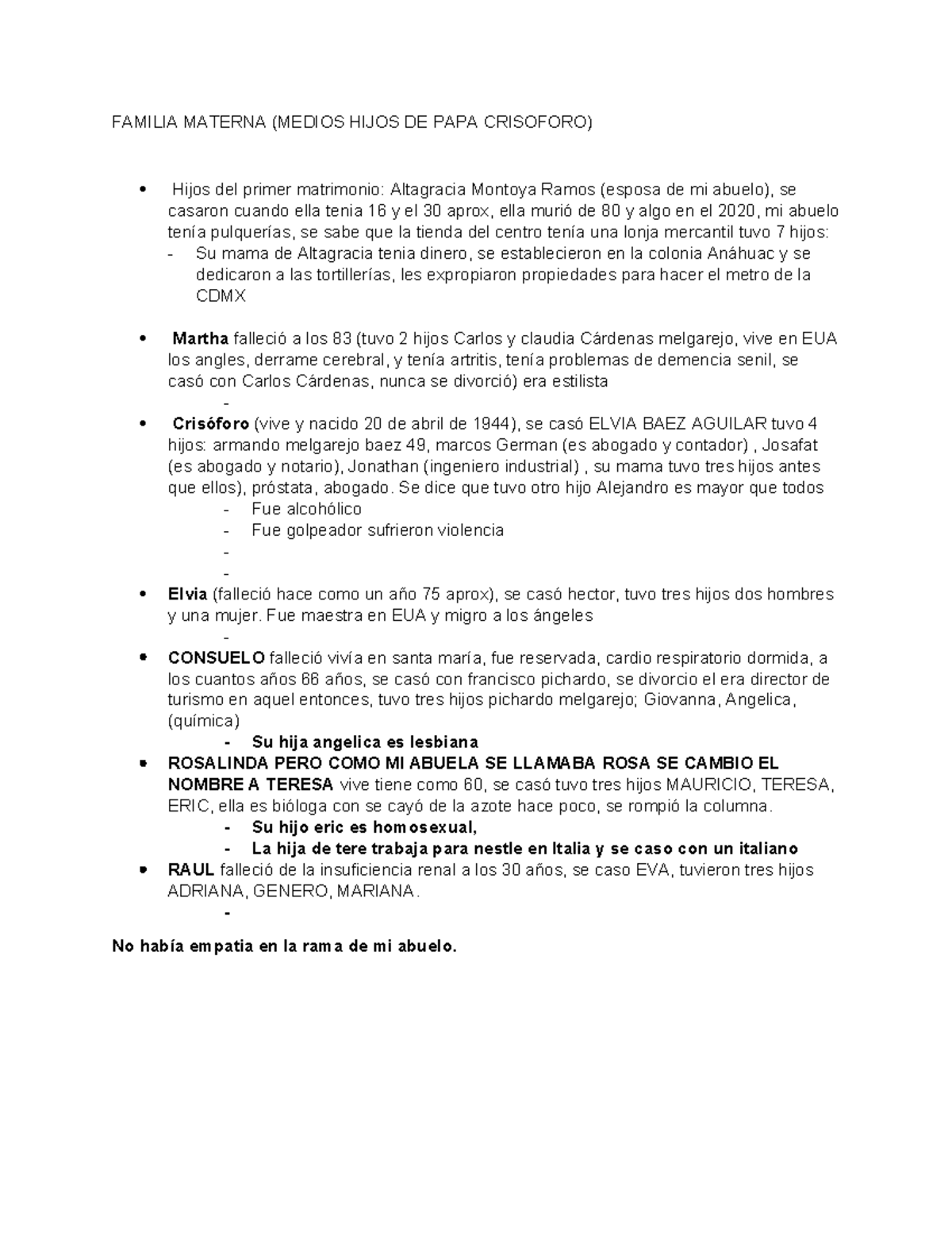 Árbol Genealógico Familiar (Contabilidad) - Studocu