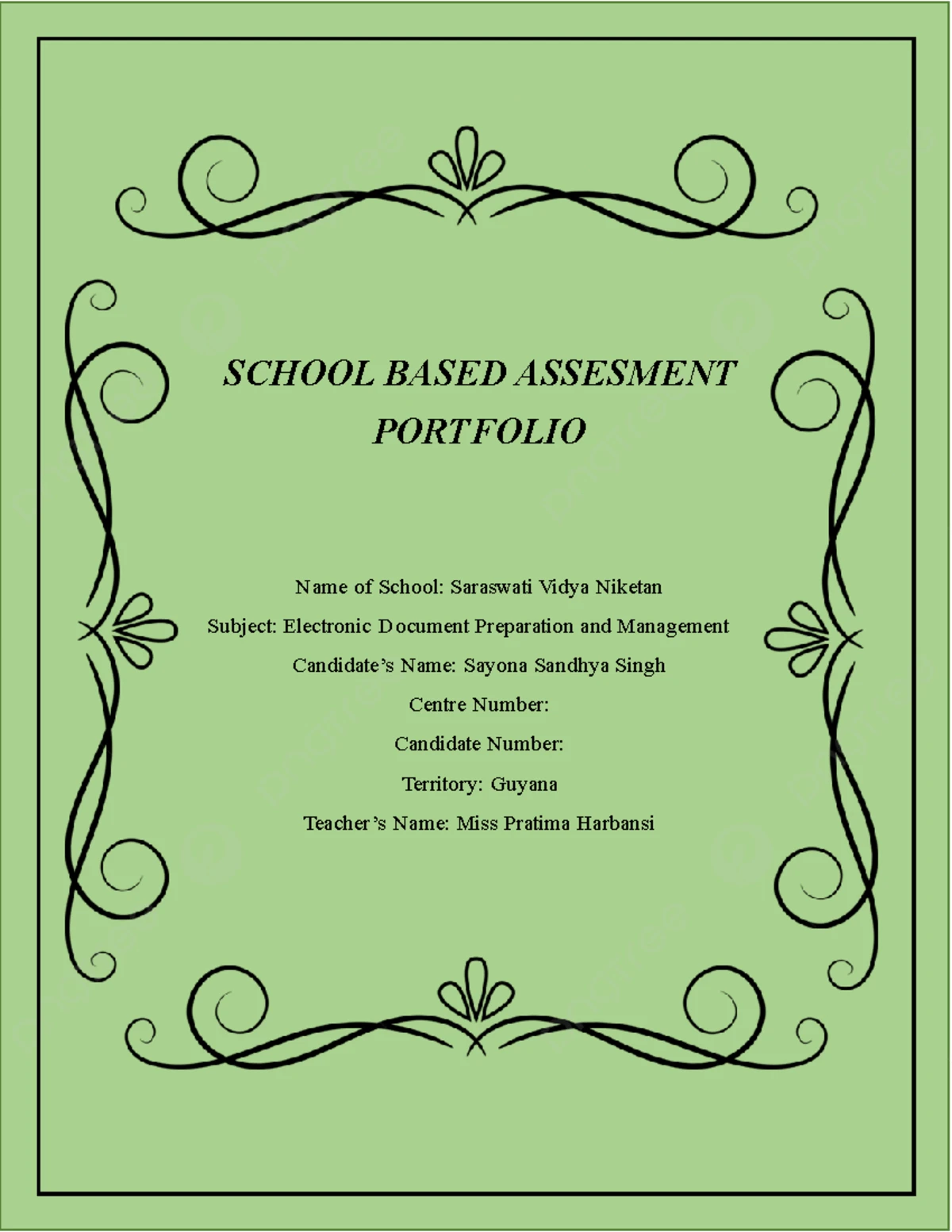 GOE SBA - Csec geography sba sample- GFC training centre - Table of ...