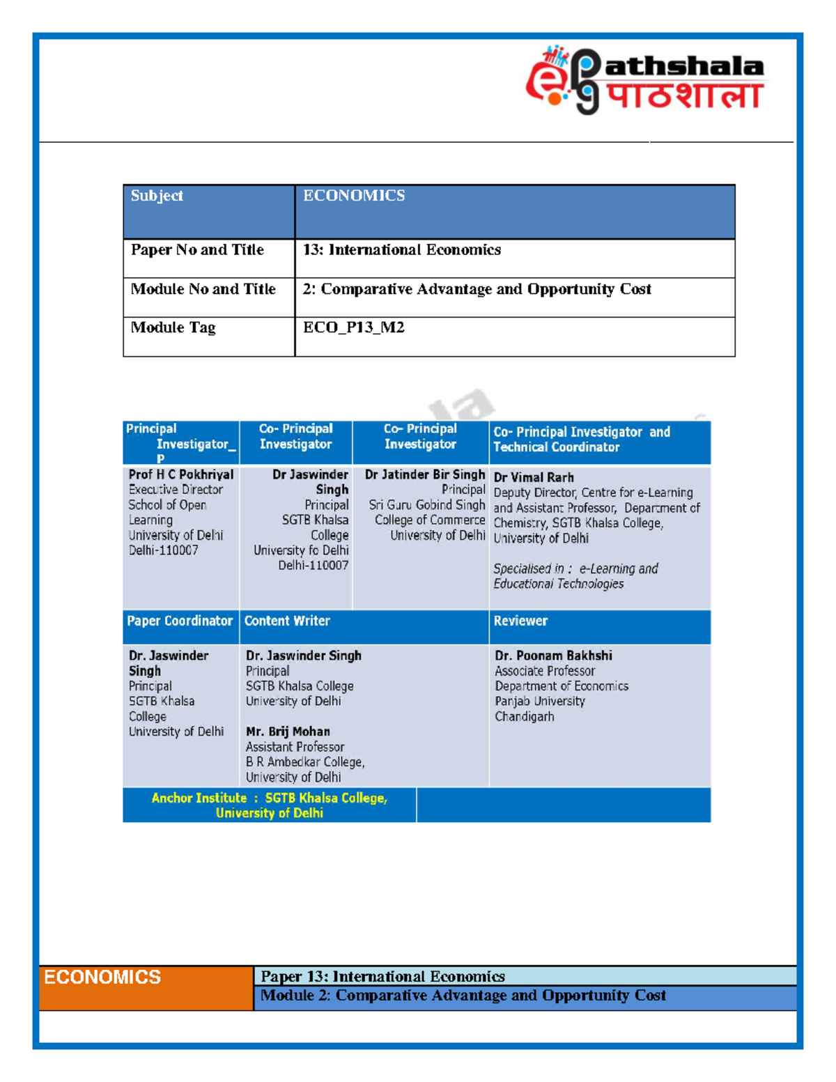 ECON 13: Comparative Advantage & Opportunity Cost - Studocu