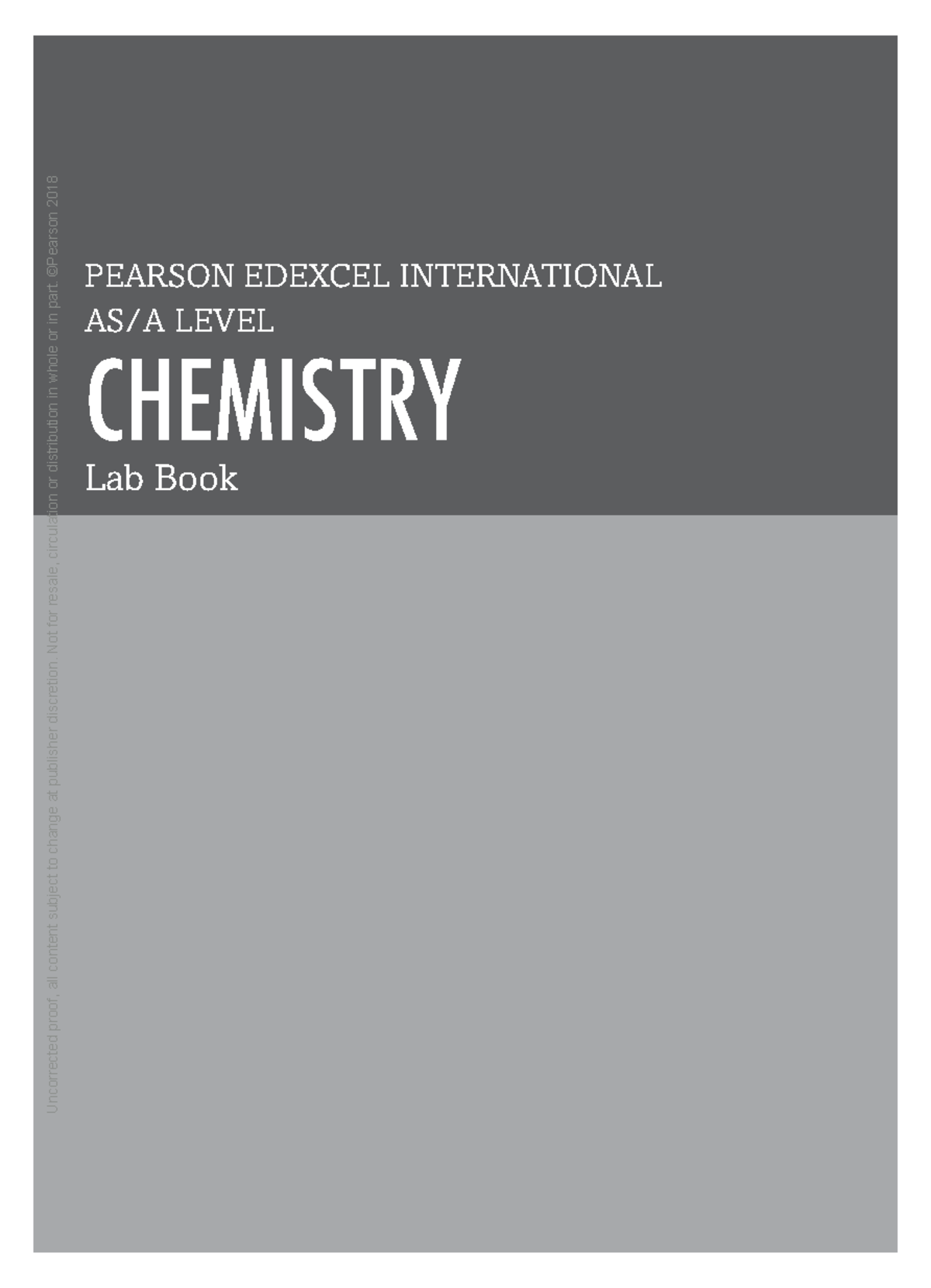 Pearson Edexcel International A Level Chemistry Lab Book (2018) - Studocu