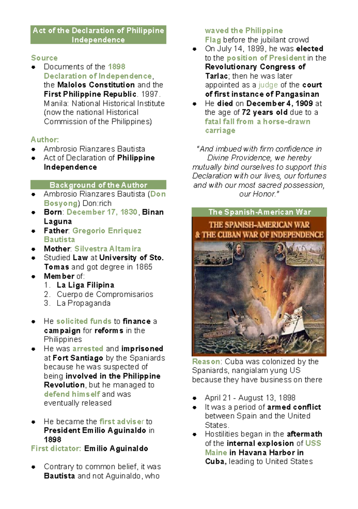 Chapter 4: Key Events in the Philippine Declaration of Independence ...