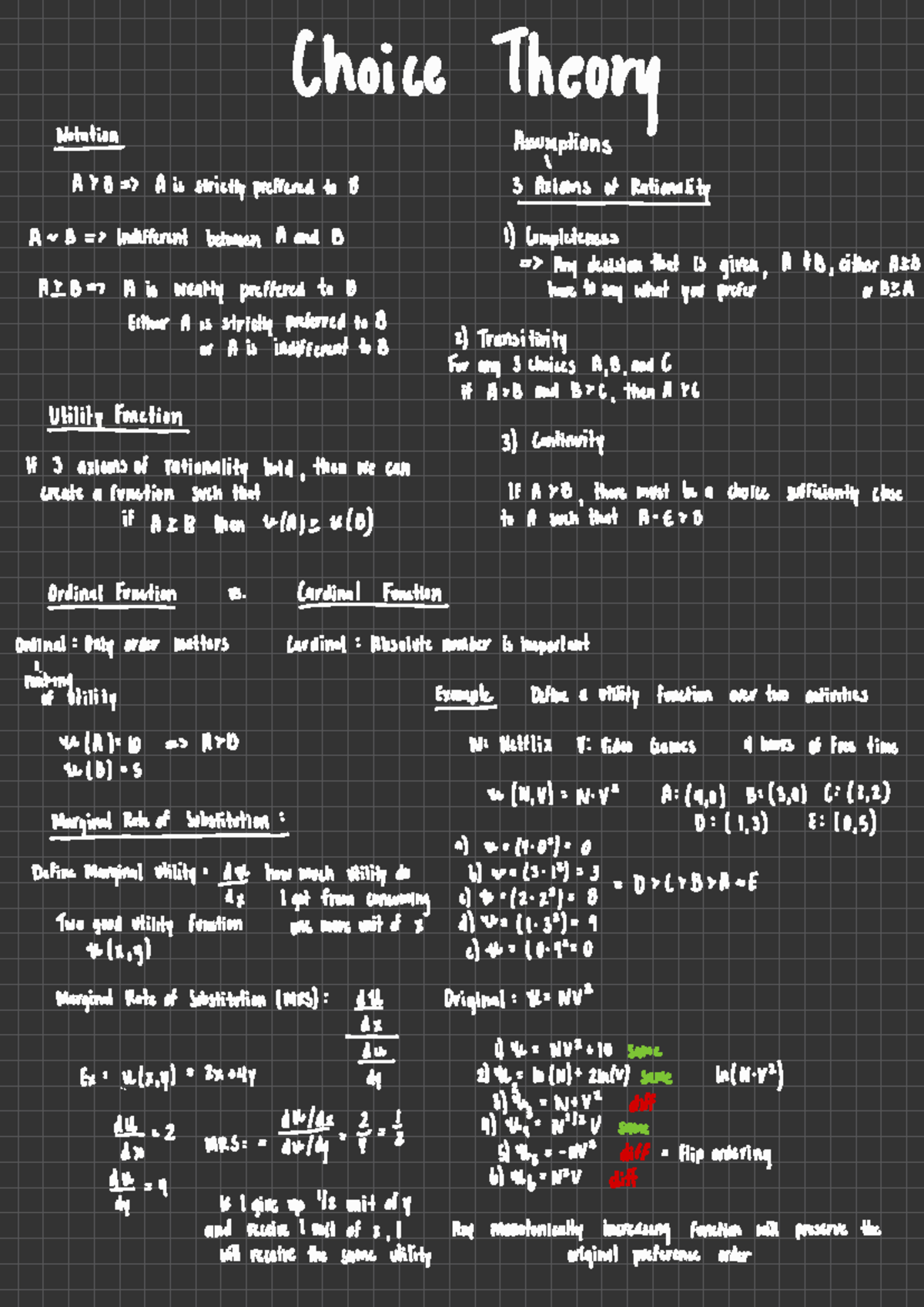 Econ 12 - Homework on theory choice, utility functions, and ...