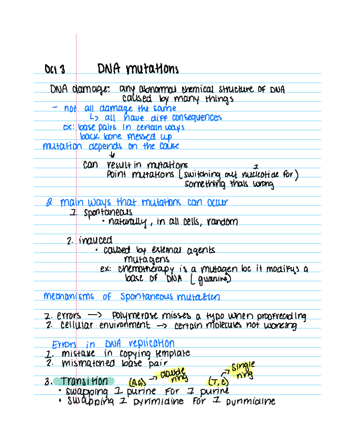 Understanding DNA Mutations: Causes & Mechanisms (BIO 101) - Studocu
