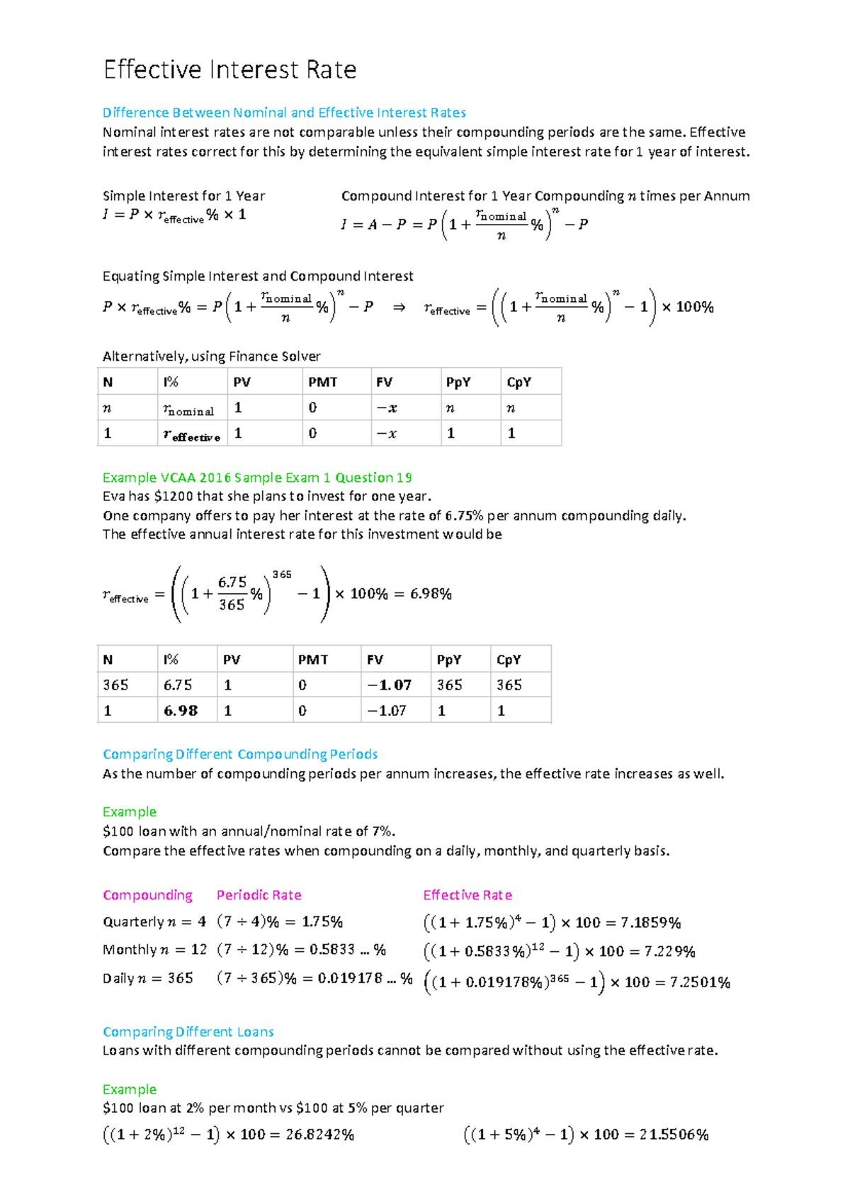 Core - Recursion and Financial Modelling - Effective Interest Rates ...