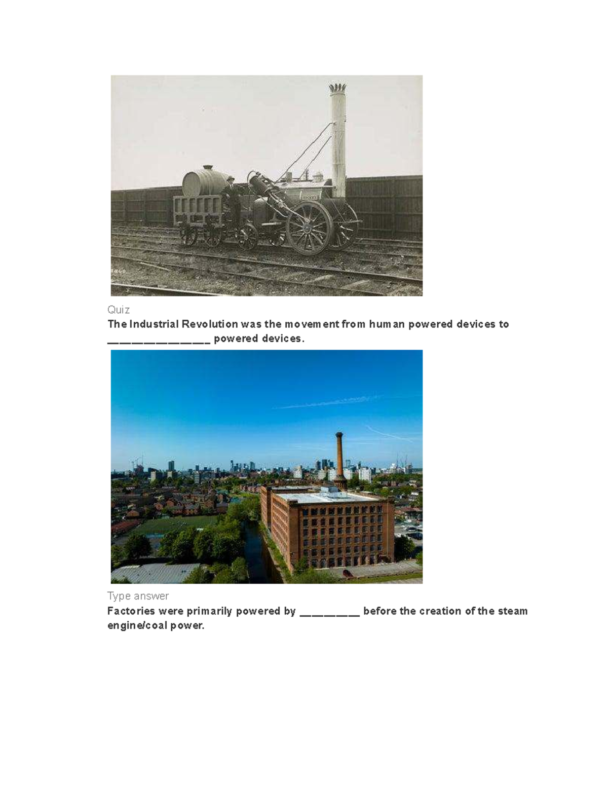 Quiz: The Industrial Revolution - Key Concepts and Events - Studocu