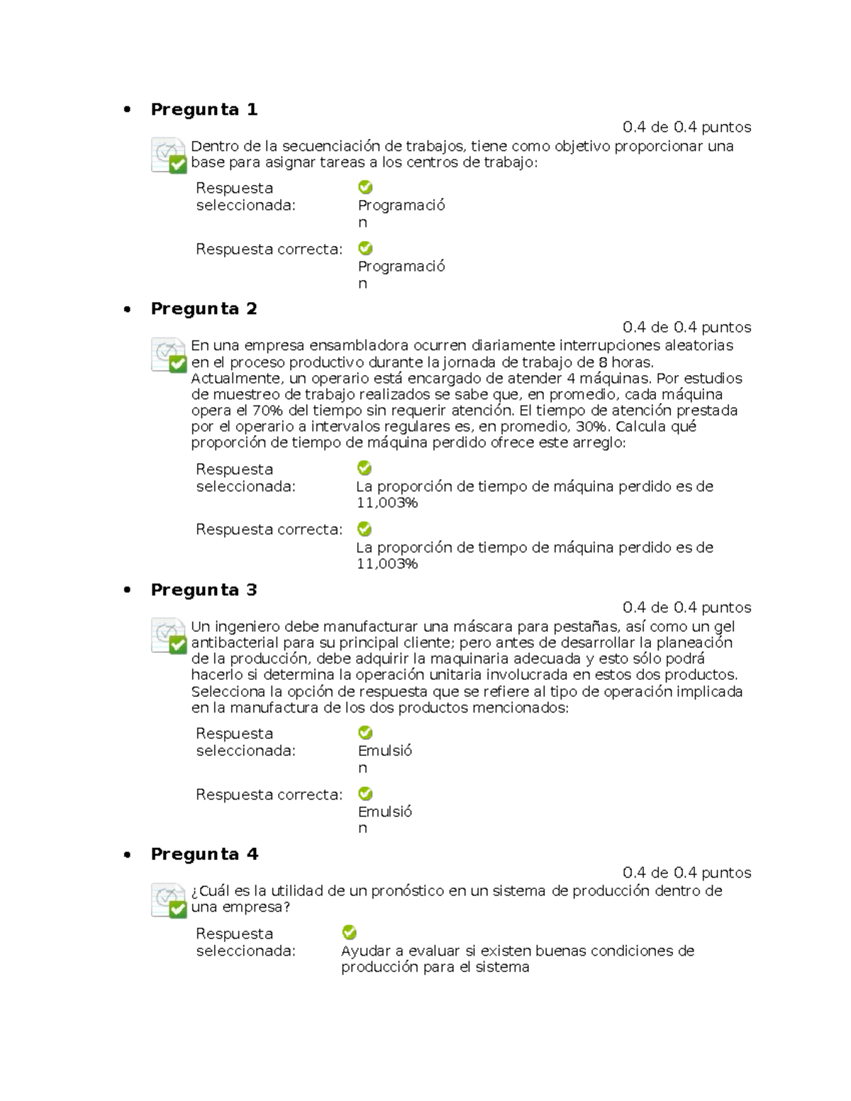 Examen FINAL de Control de Actividad de Producción - Preguntas y Respuestas - Studocu