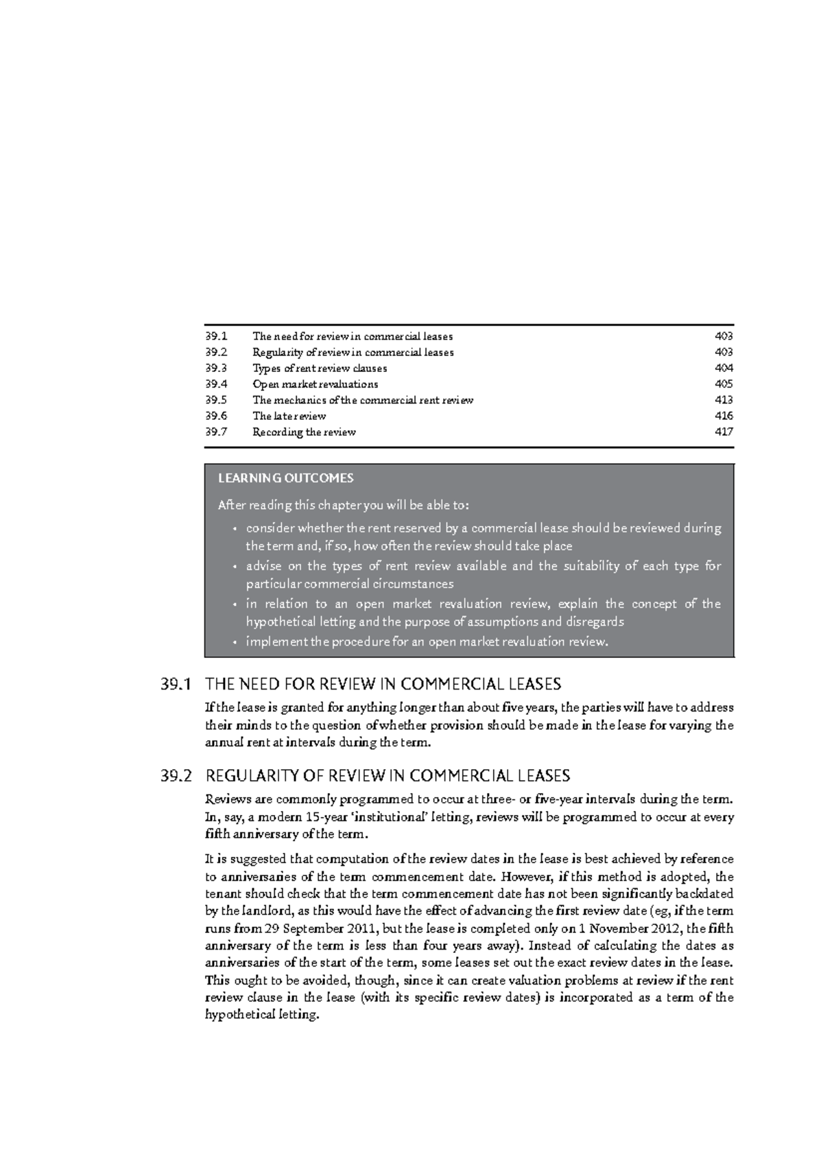 Rent Review in Commercial Leases - 39 REGULARITY OF REVIEW IN ...