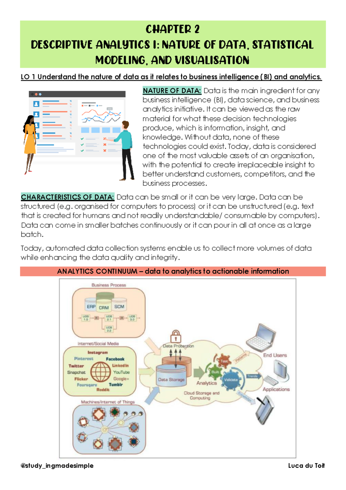 Chapter 2 Descriptive Analytics I Nature OF DATA^J Statistical Modeling ...