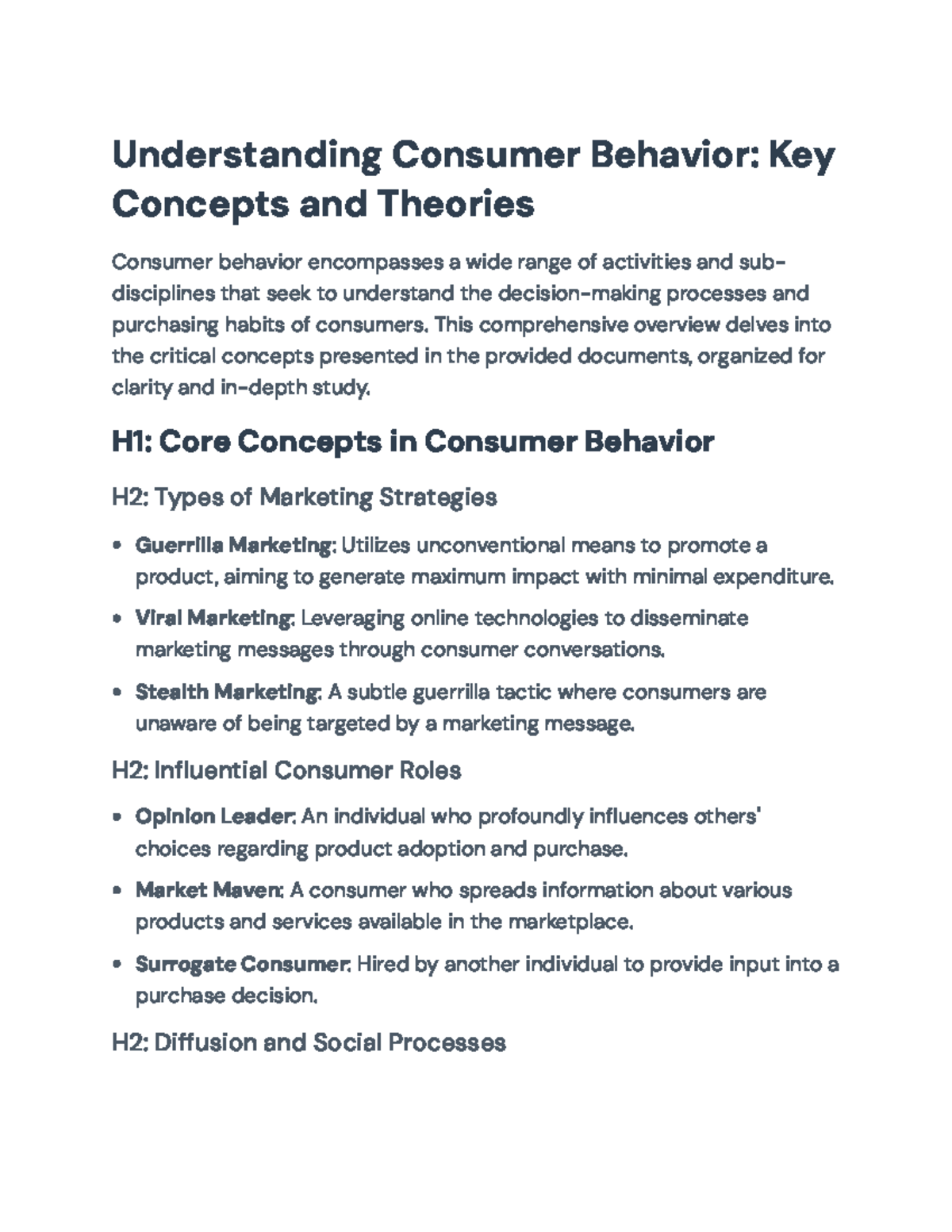 Understanding Consumer Behavior: Key Concepts and Marketing Strategies ...