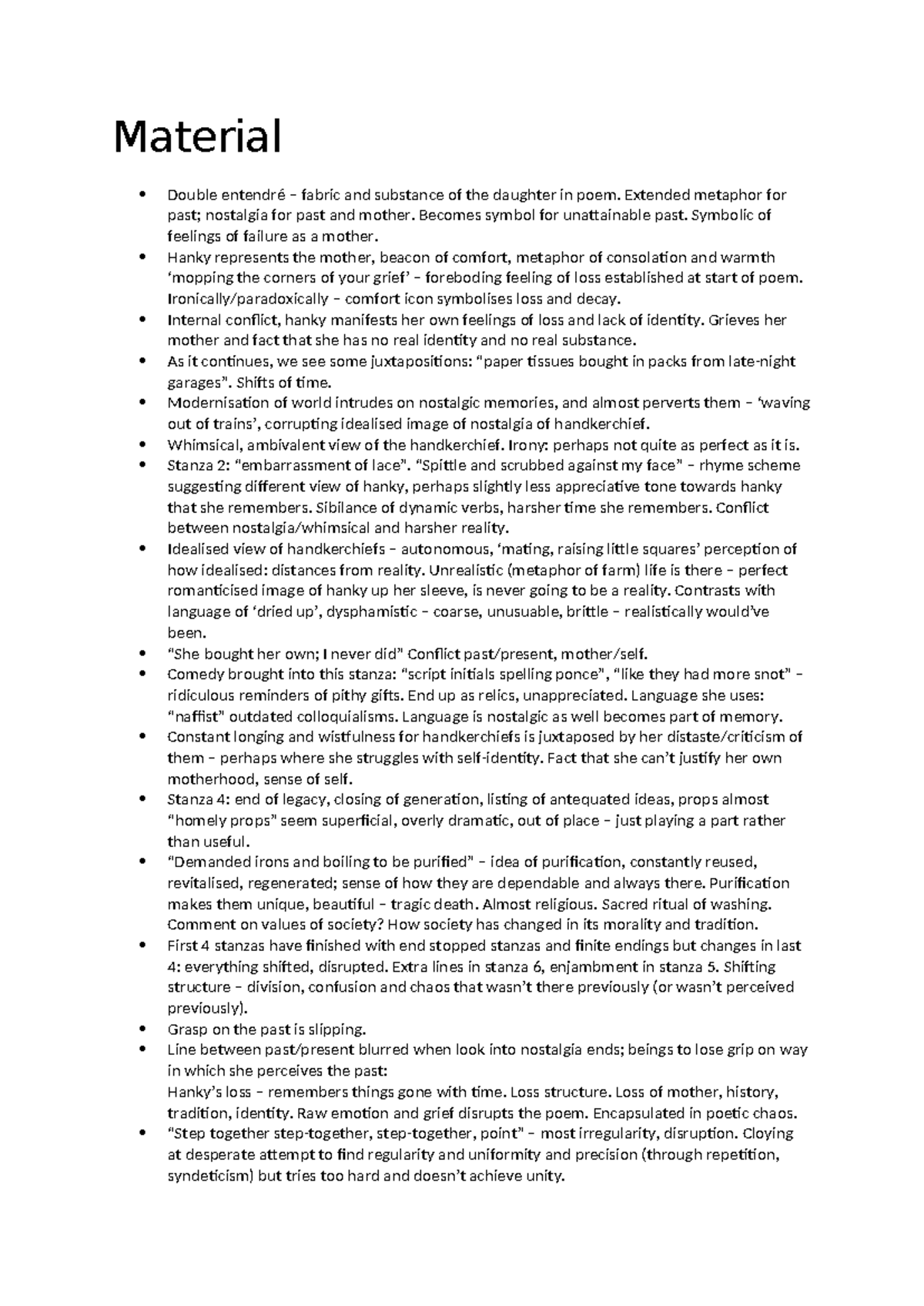 Analysis of Ros Barber's Poem: Themes of Nostalgia and Identity - Studocu