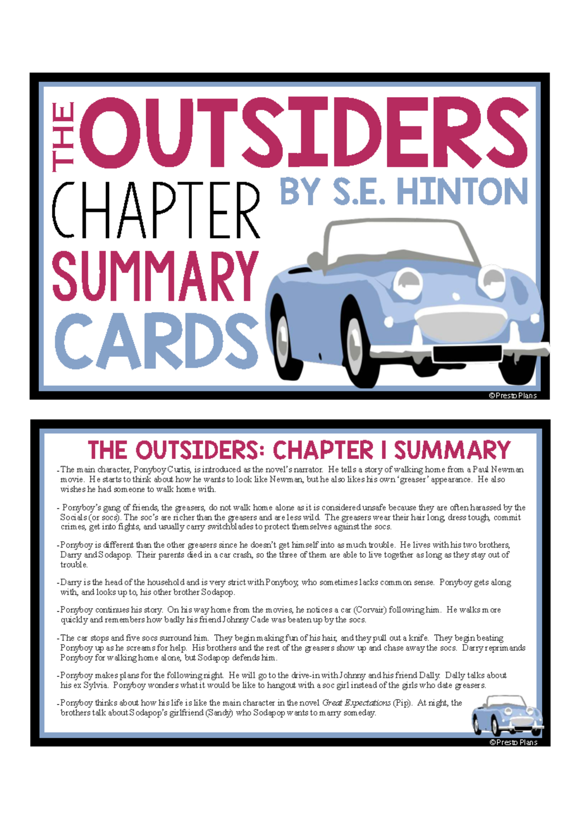 THE OUTSIDERS (ENG 101) Chapter Summaries and Analysis - Studocu