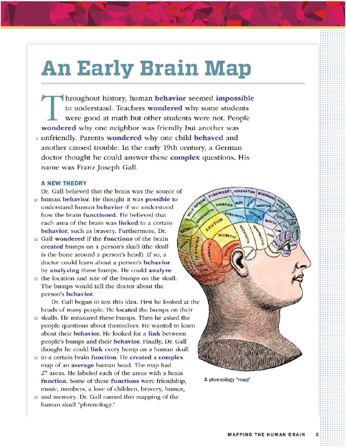 Unit 1: Mapping the Human Brain and Dr. Gall's Theory on Behavior - Studocu