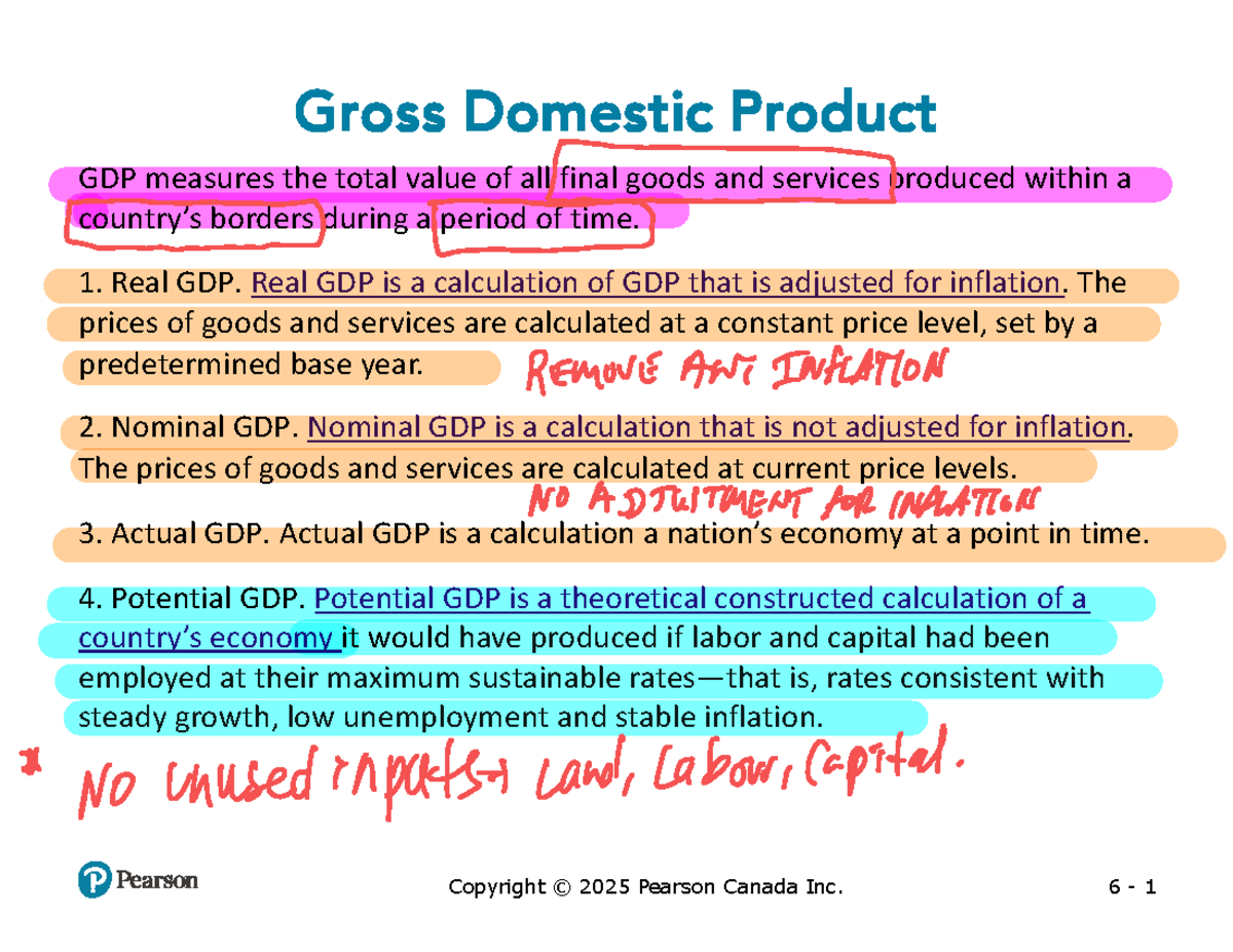 Lecture 6 Annotated Notes on GDP: Real vs Nominal Analysis - Studocu