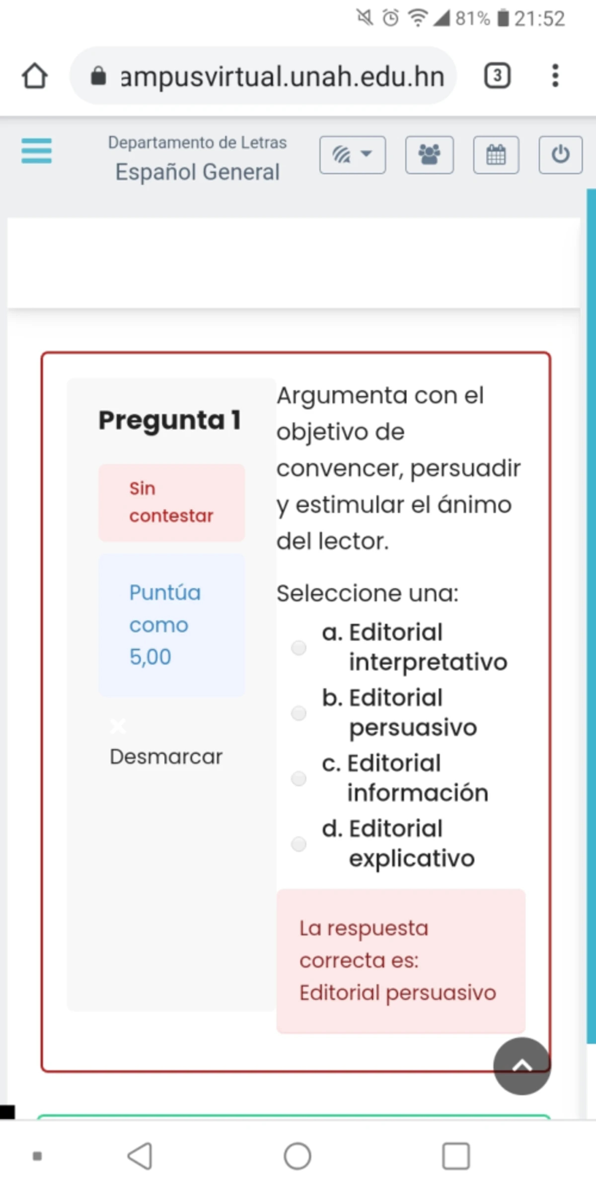 Actividad #9 Español UNIVERSIDA AUTONOMA DE HONDURAS - Información ...