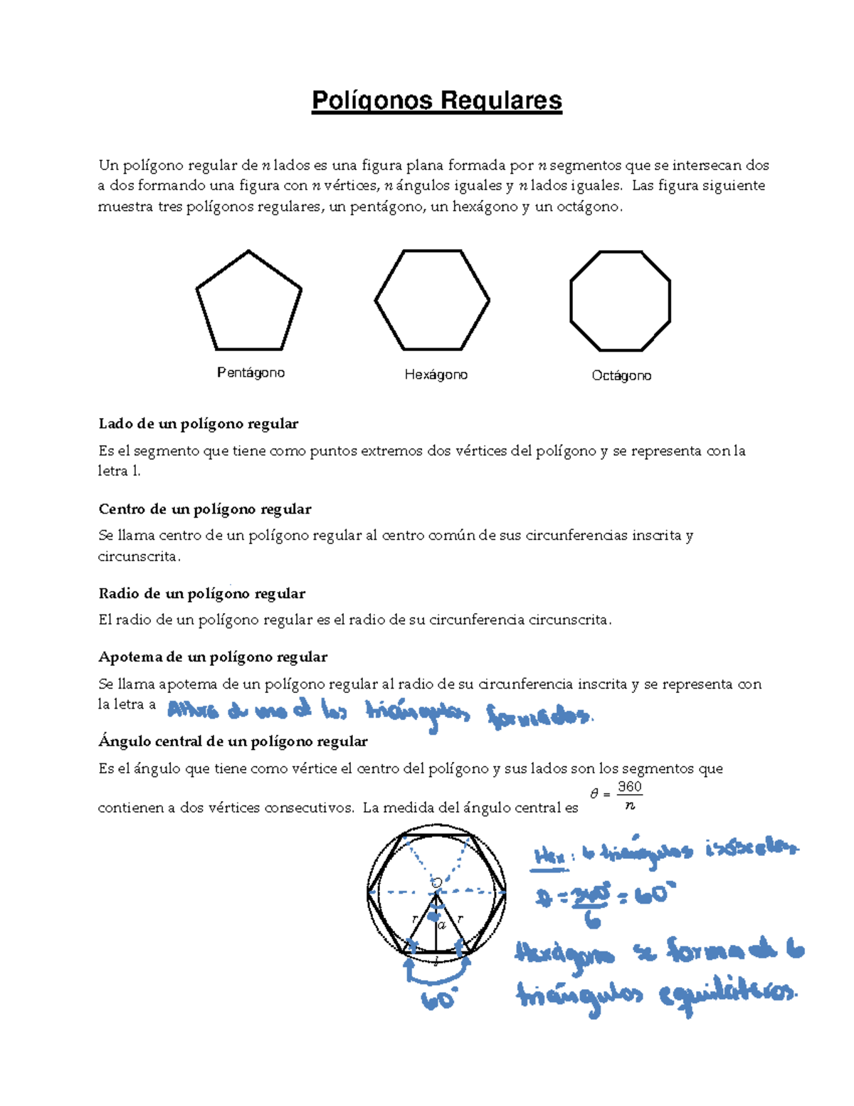Clase 14 - Polígonos Regulares: Definiciones y Cálculos - Studocu
