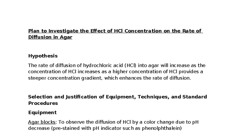Investigating HCl Concentration Effects on Agar Diffusion - Applied ...