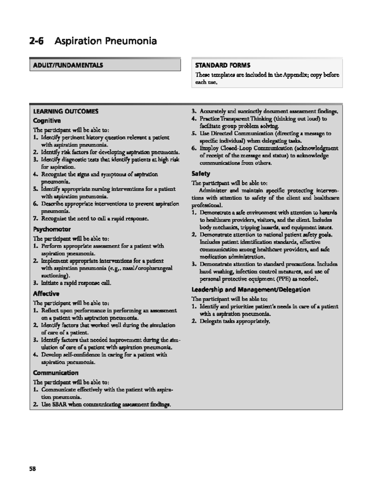 Aspiration Pneumonia: Pre-Simulation Class Work Overview - Studocu