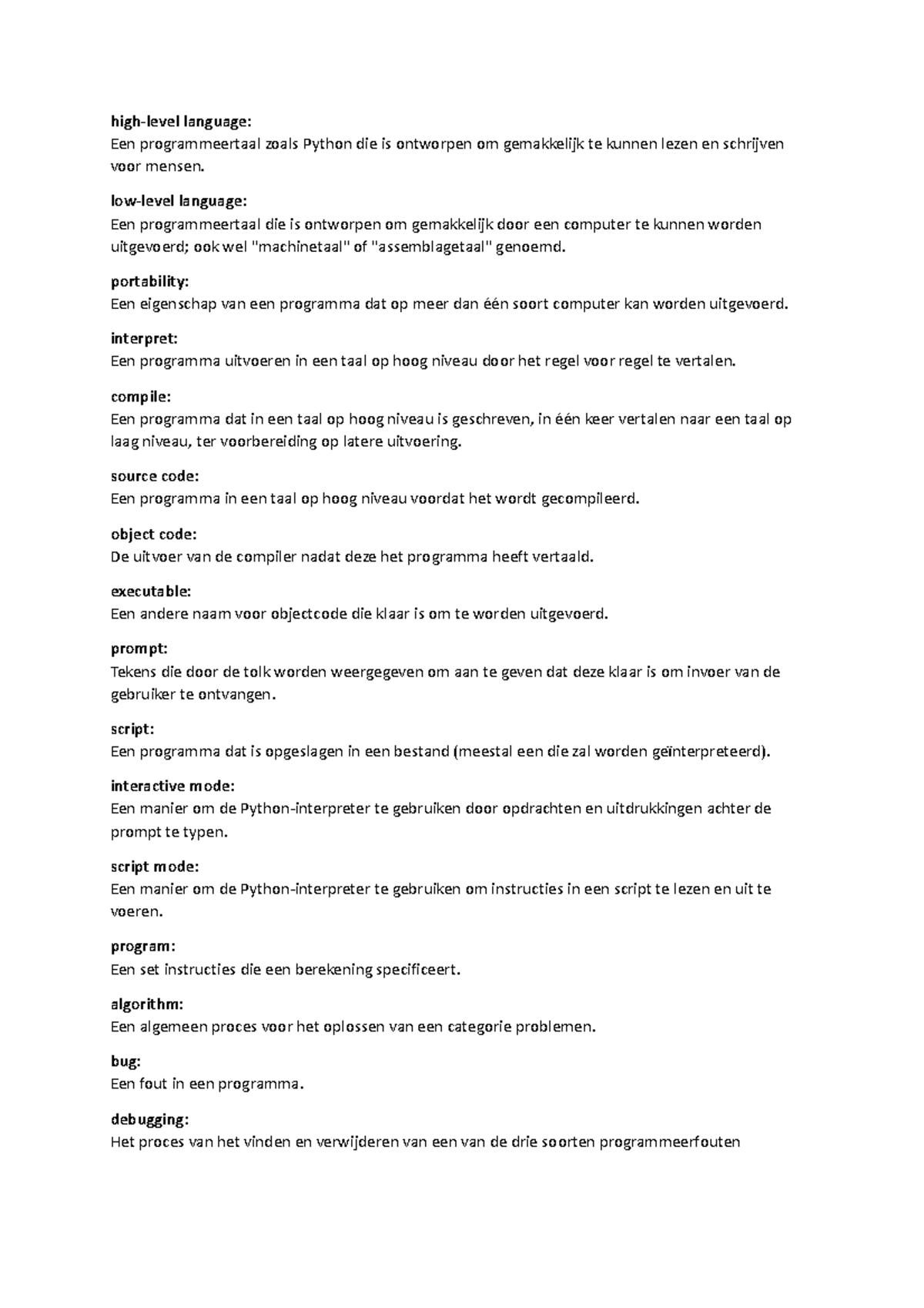 Engels-Nederlands Woordenlijst voor Programmeertalen Begrippen ...
