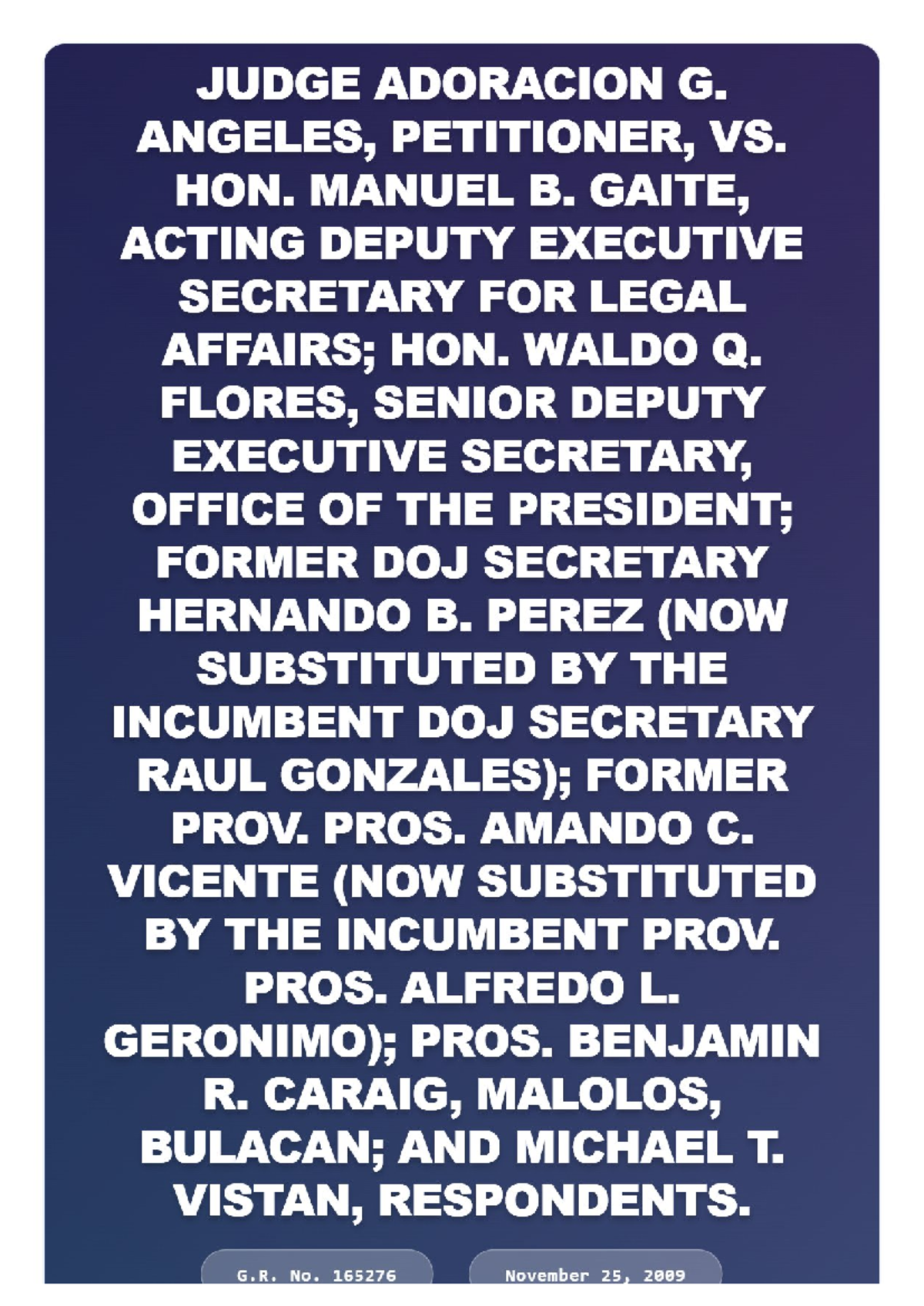 G.R. No. 165276: Supreme Court Ruling on DOJ Appeals & Delegation - Studocu