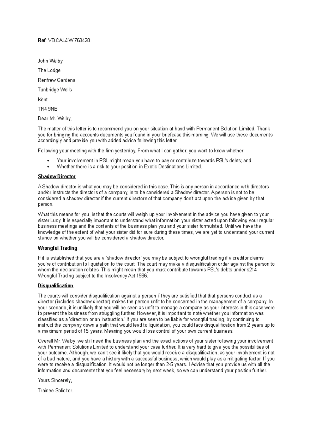 LPC 5: Drafting a Directions Order for Case Management - Studocu