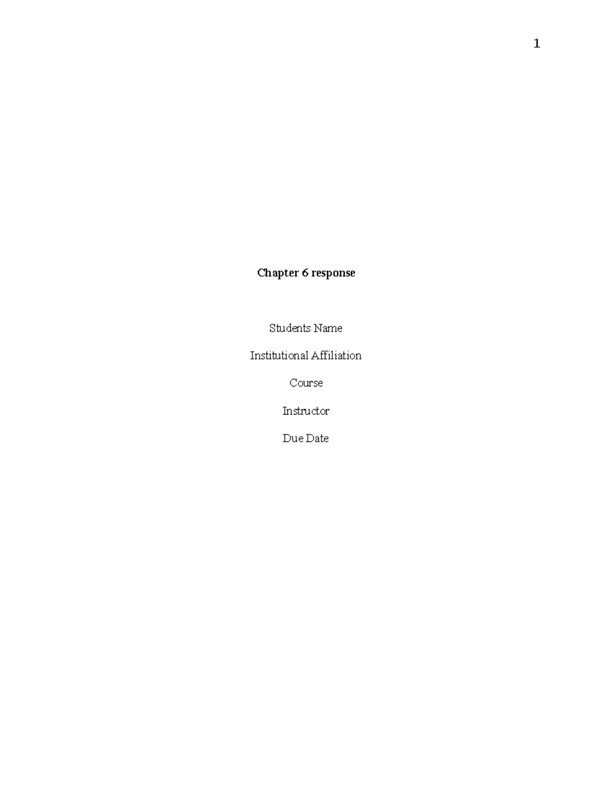 Chapter 6 response - tTeacher Nick Capo - Jacksonville, Illinois - 1 ...