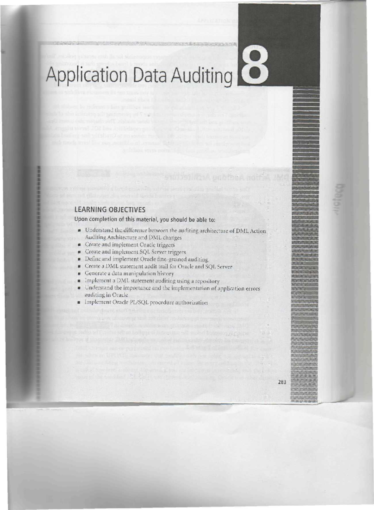 Afyouni - Chapter 8: Application Data Auditing Techniques - Studocu