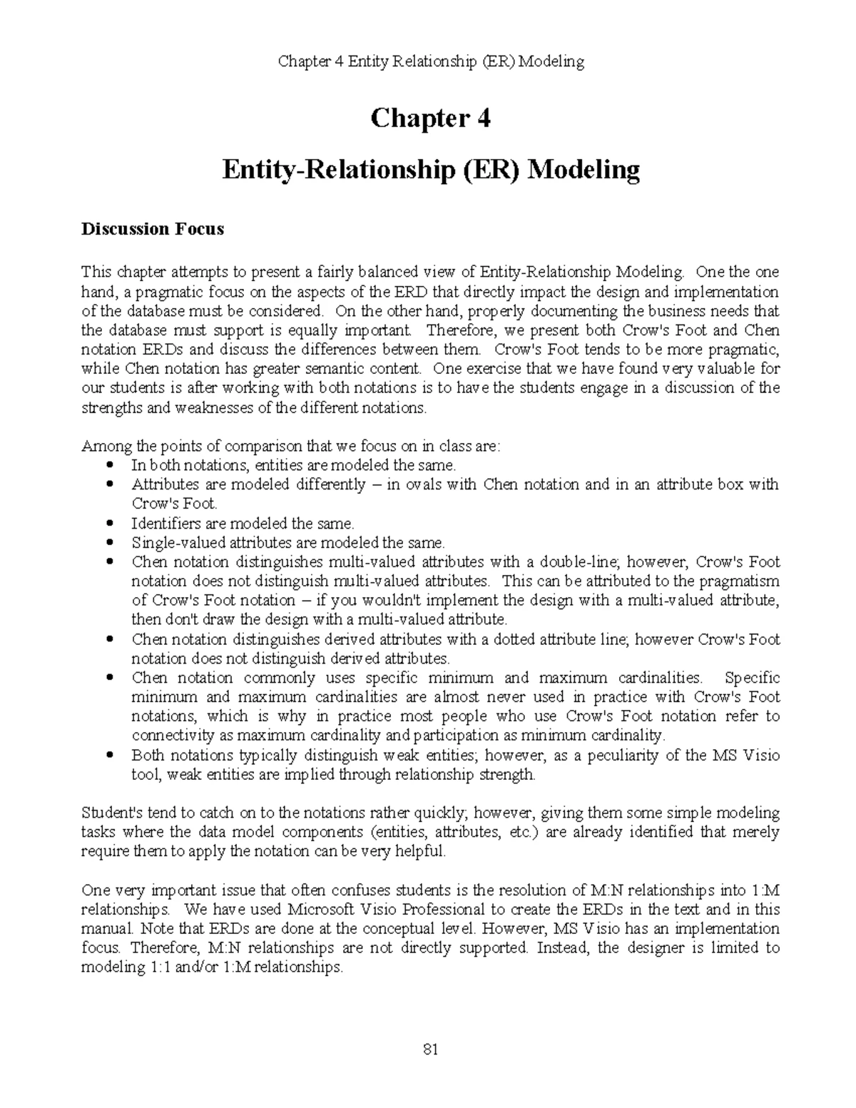 IM Ch04 Entity Relationship Modeling Ed10 - Chapter 4 Entity ...