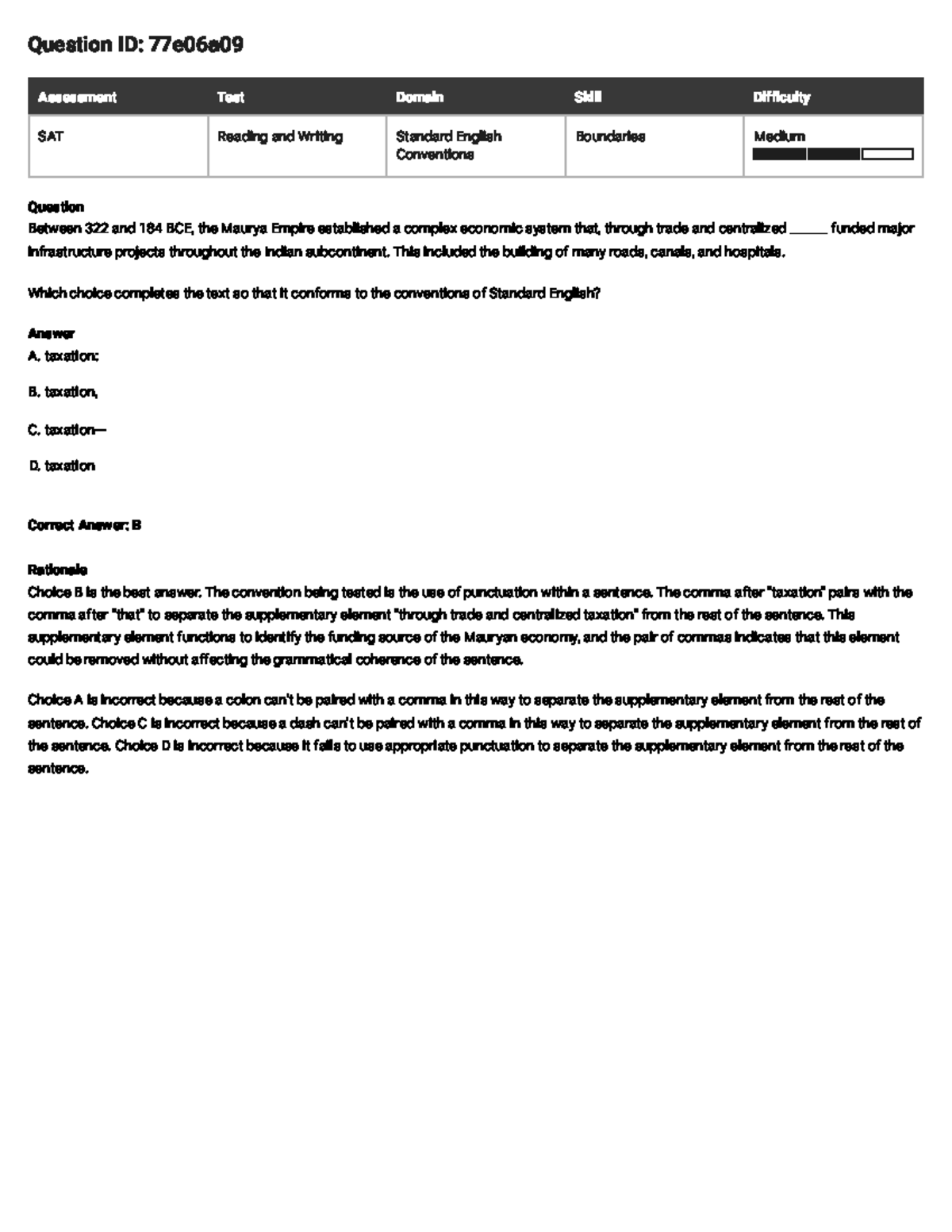 SAT Reading and Writing Assessment Test: Conventions Practice Questions ...
