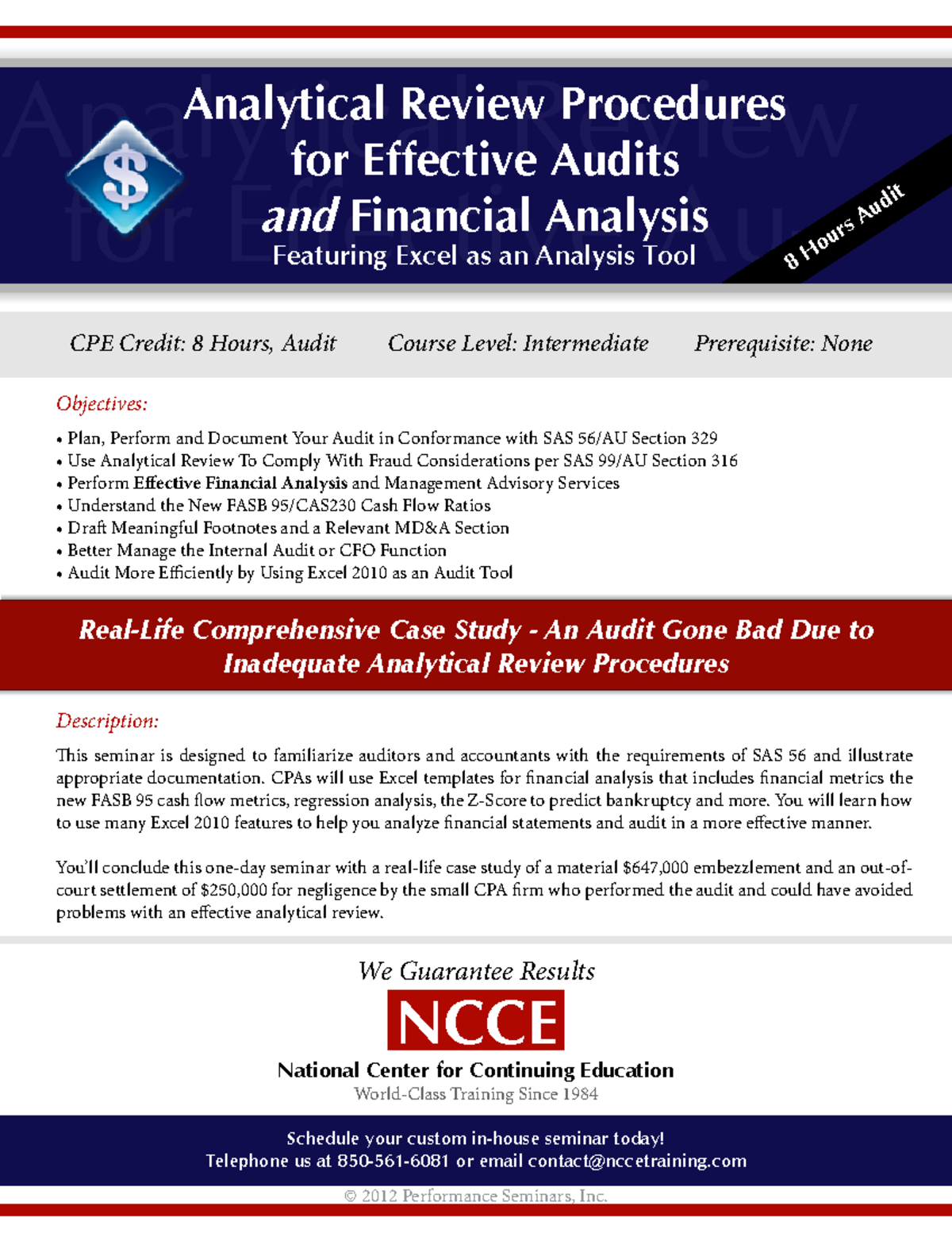 Analytical Review Procedures for Effective Audits (Course Code: NCCE ...