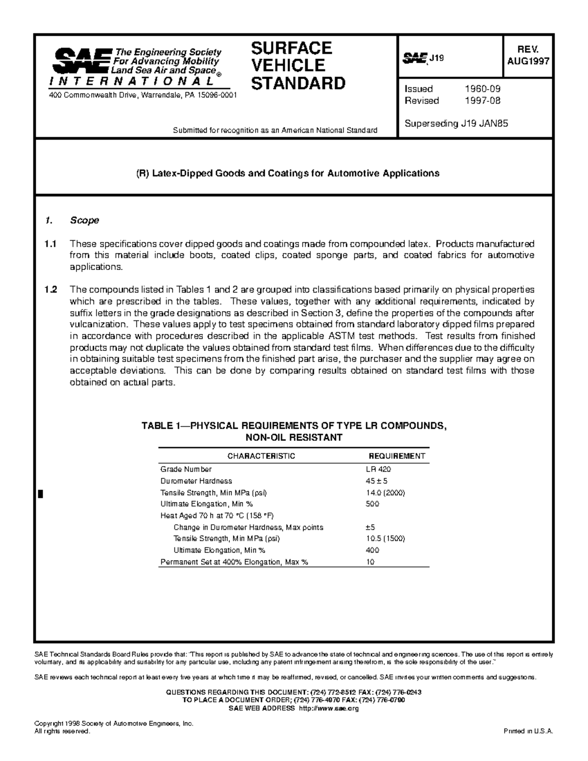 SAE J19 Revised AUG1997 - Technical Standards for Automotive Coatings ...