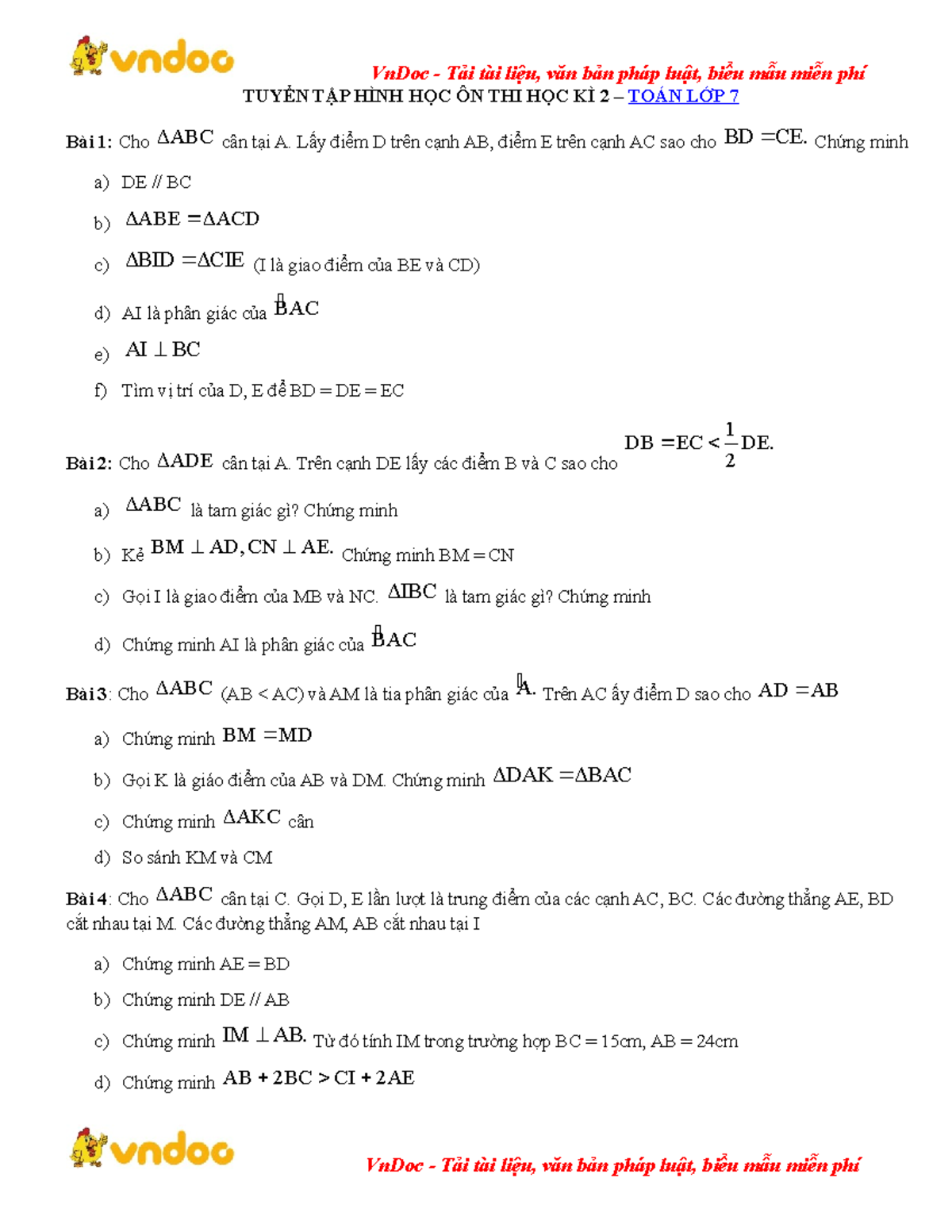 De cuong on tap hoc ki 2 mon toan hinh hoc lop 7 nam hoc 2018 2019Cau so sanh bai tap tieng anh ...