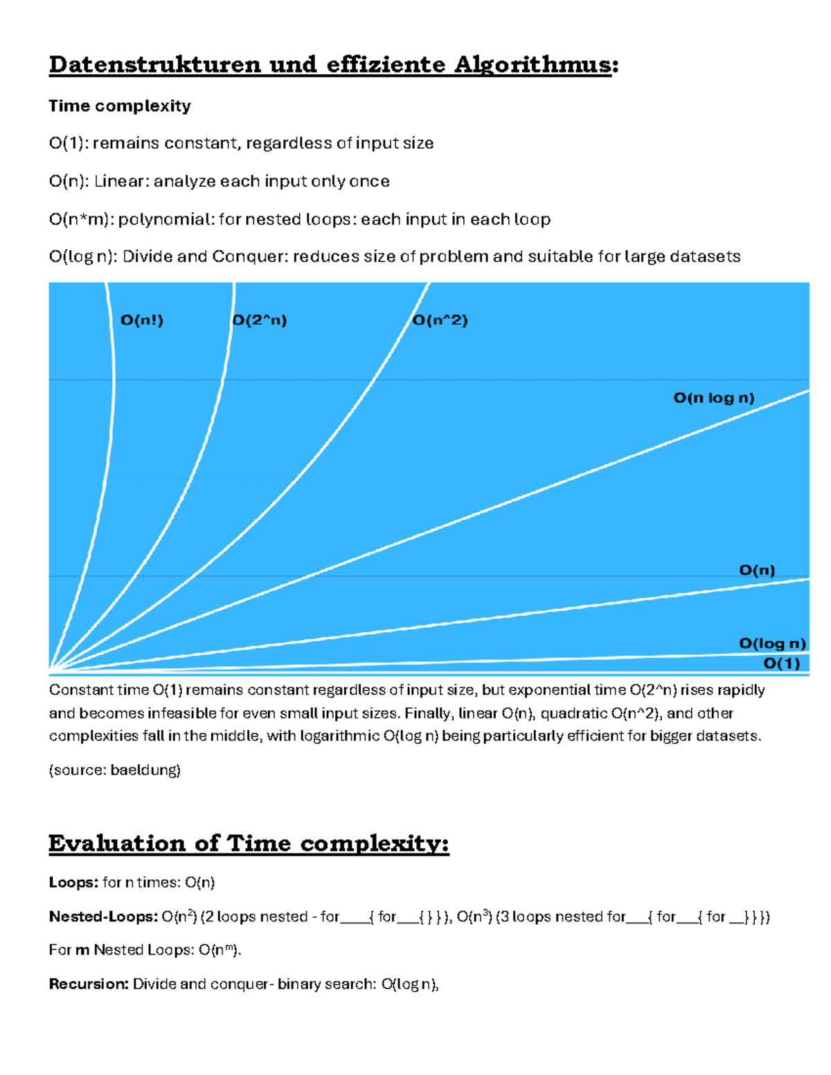 Datenstrukturen und effiziente Algorithmen: Zeitaufwand und Komplexität ...