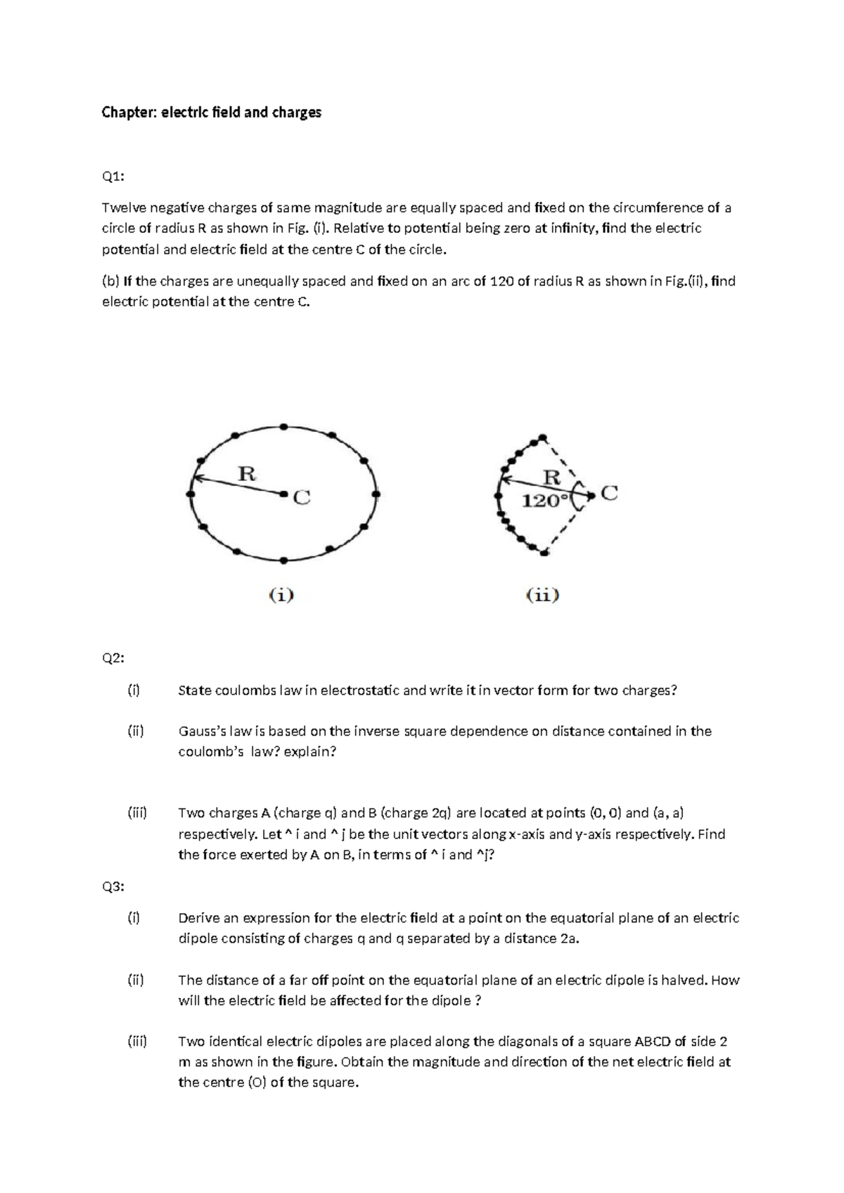 Chapter 1: Electric Charges and Fields - Concepts and Problems - Studocu