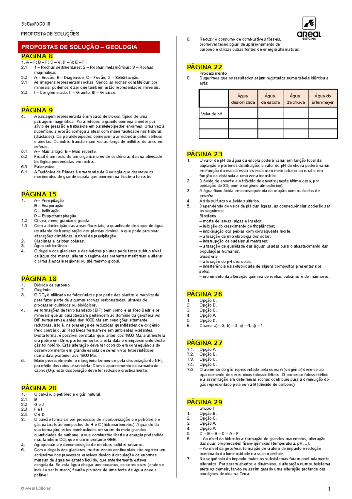 Teste de Avaliação de Geologia - 11.º Ano (Geologia) - Studocu