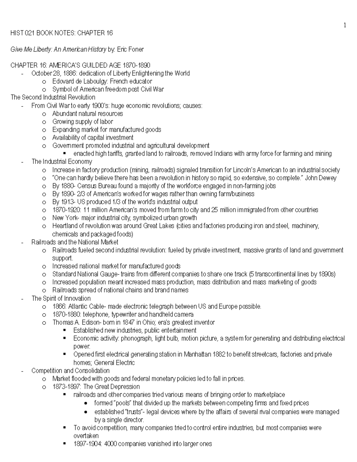 Chapter 16 - give me liberty - HIST 021 BOOK NOTES: CHAPTER 16 Give Me ...