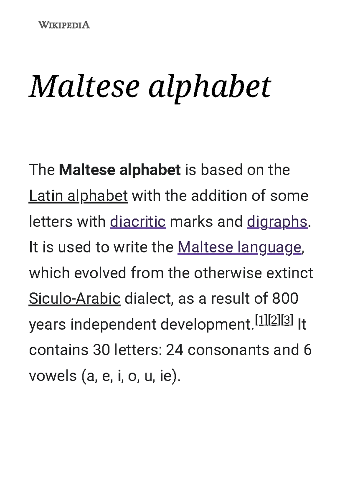 Maltese Alphabet Overview: Structure and Evolution - Studocu