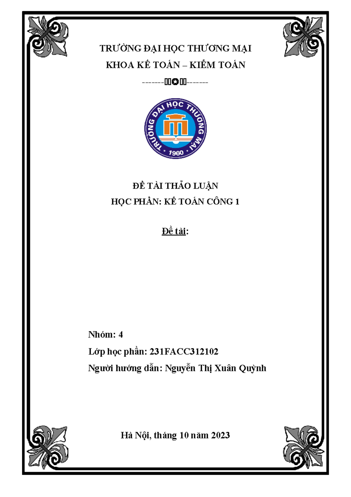 KTC1 - Đề tài: Thực hiện Kế toán Đơn vị Hành chính Sự nghiệp (Bệnh viện ...