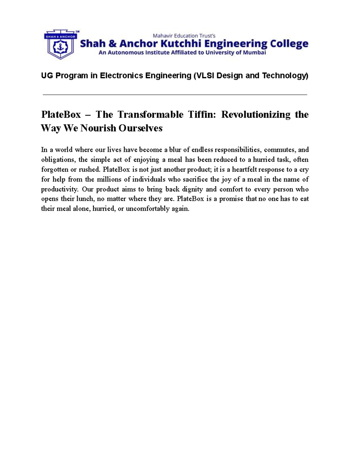 UG Program in Electronics Engineering (VLSI Design and Technology ...