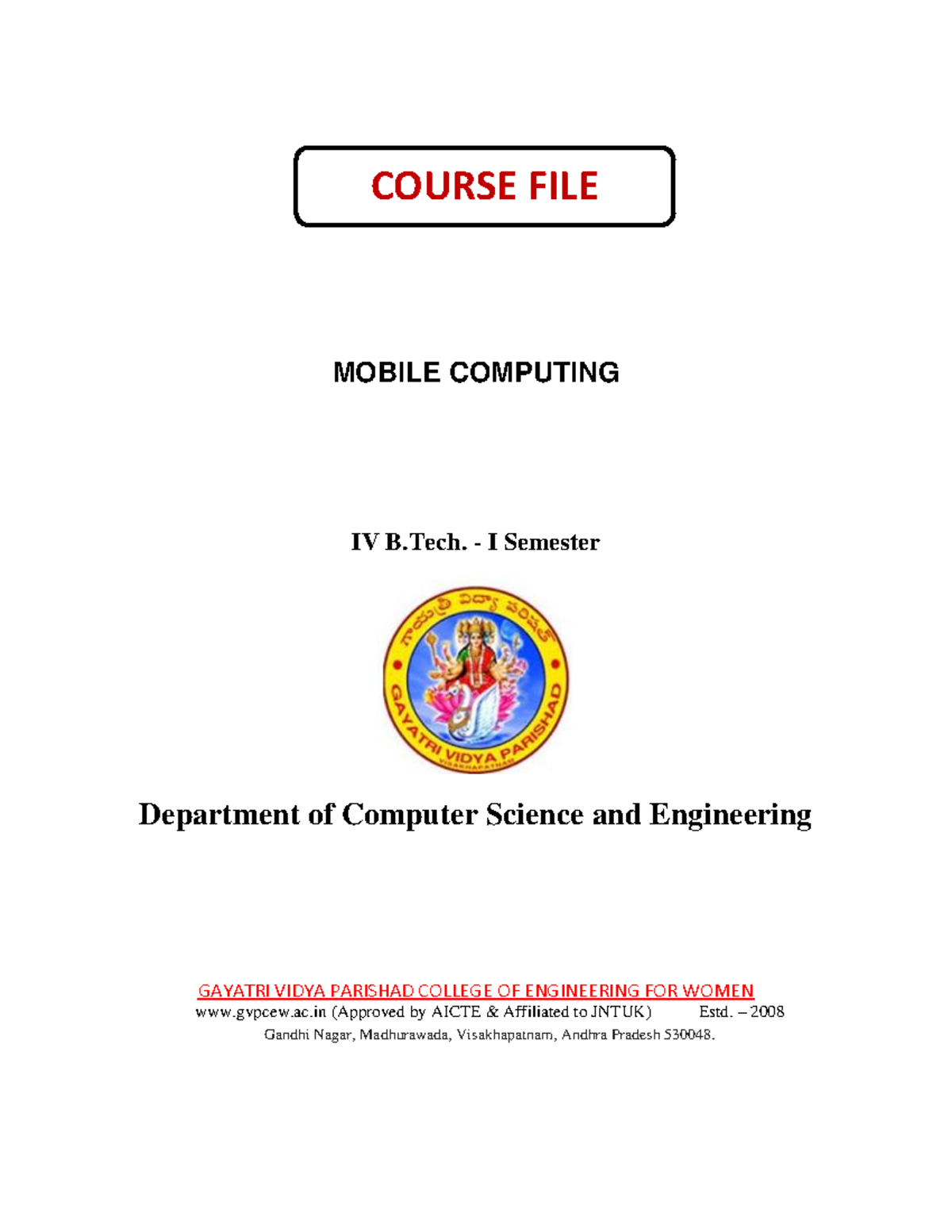 4 Cse And It Unit1 Mc Materialunit 1 Notes For Mobile Communications Mobile Computing Iv B