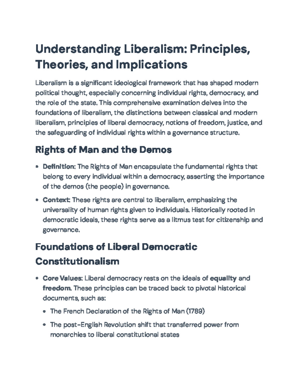 Understanding Liberalism: Principles, Theories, and Implications ...