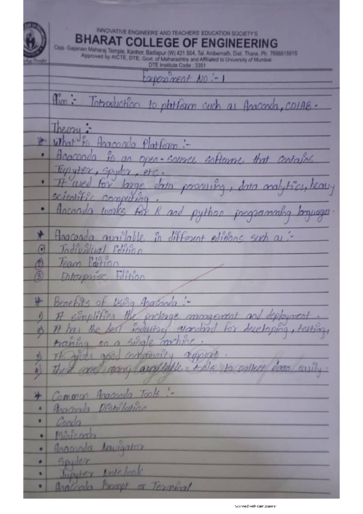 ML 1-3 Practicals: Exploring Anaconda, COLAB, and Machine Learning ...