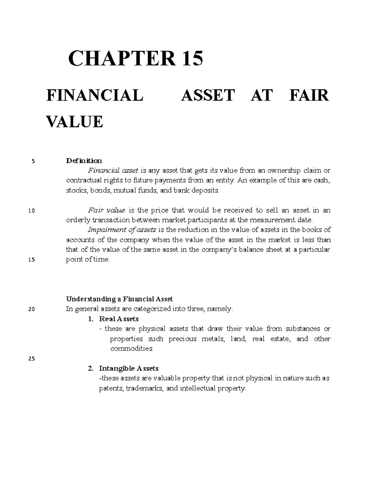 Chapter 15: Financial Assets at Fair Value - Key Concepts & Standards ...