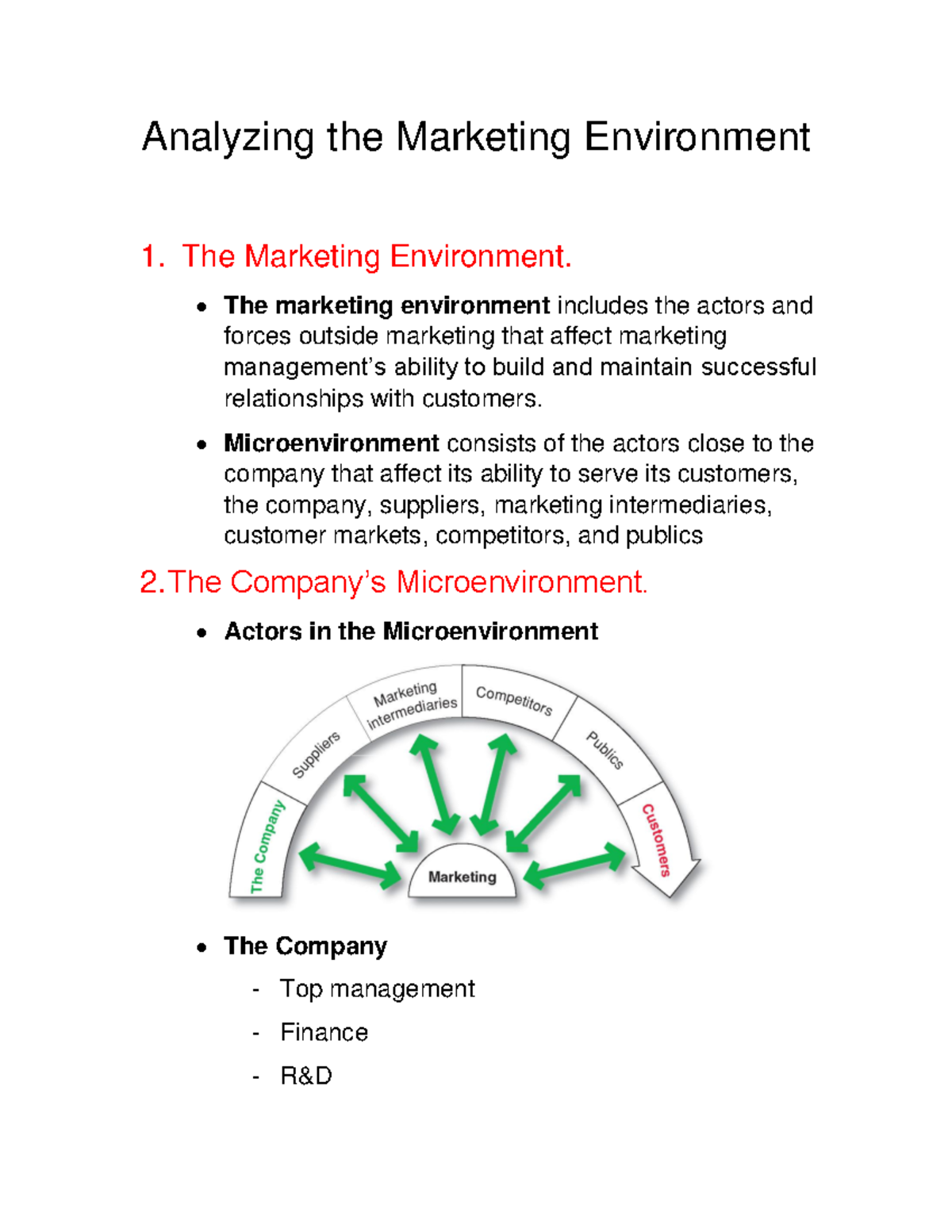 3. Analyzing the Marketing - The Marketing Environment. The marketing ...