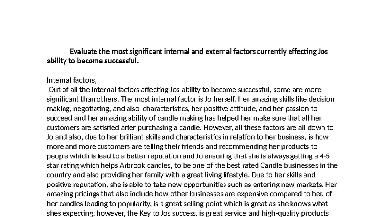 SWOT Analysis of Jo's Candle Business: Internal & External Factors ...