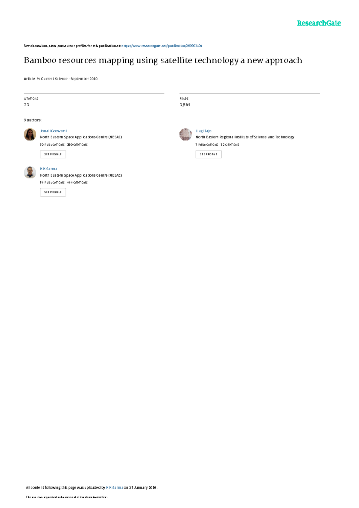 Bamboo Resources Mapping Using Satellite Technology (2010-09) - Studocu