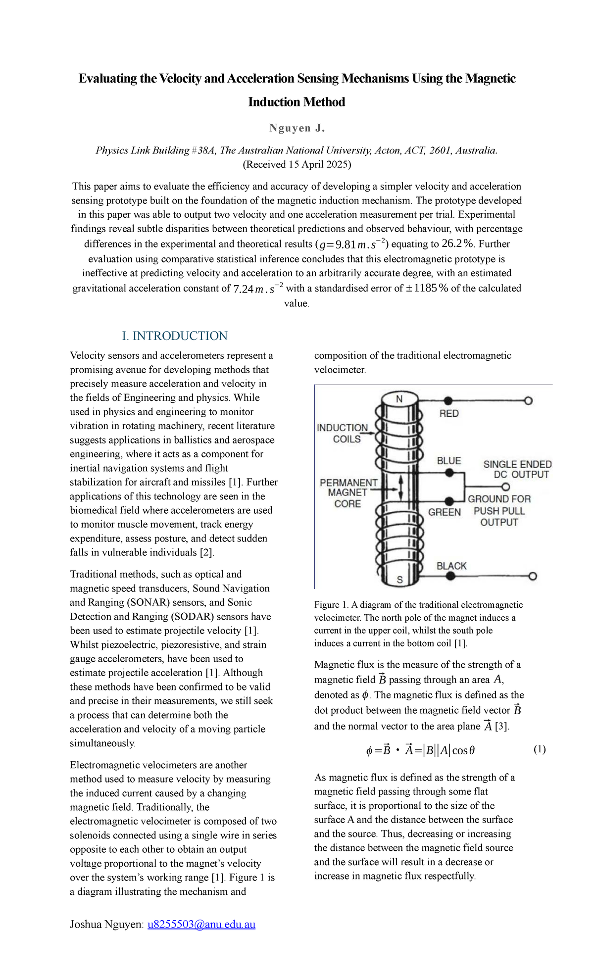 PHYS1001 - Lab Report 2: Evaluating Velocity & Acceleration Sensors ...